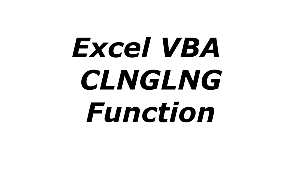 Excel vba CLNGLNG OfficeInside Org