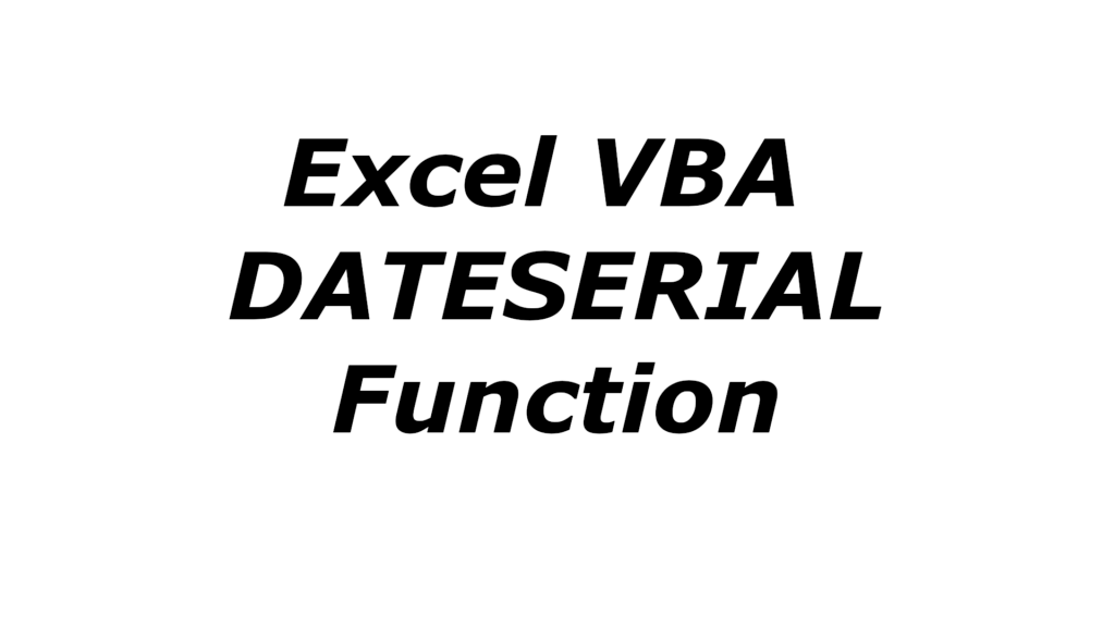 Excel vba DATESERIAL OfficeInside Org