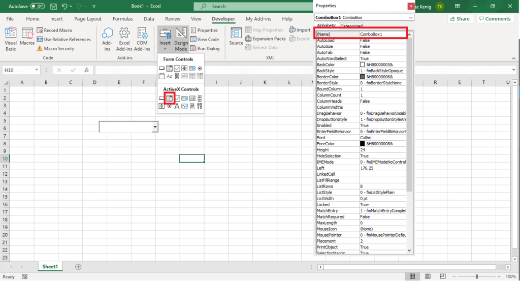 Excel Activex Controls Properties Checkbox Combo Box List Box Hot 